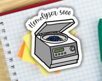 Hemolyzer Funny Lab Sticker Vinyl Decal Laboratory Scientist Gift Lab ...