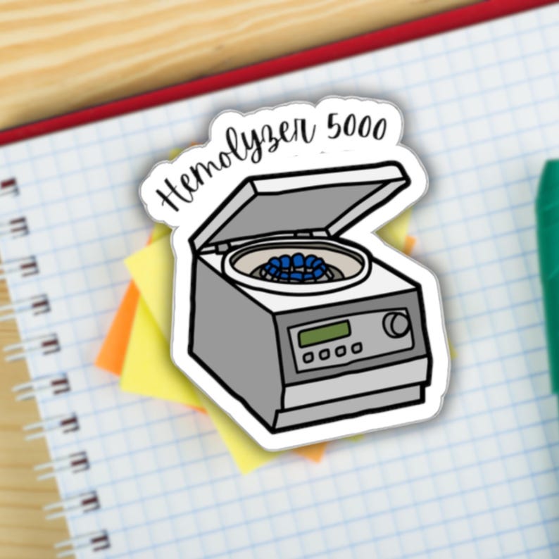 Hemolyzer Funny Lab Sticker Vinyl Decal Laboratory Scientist Gift Lab ...