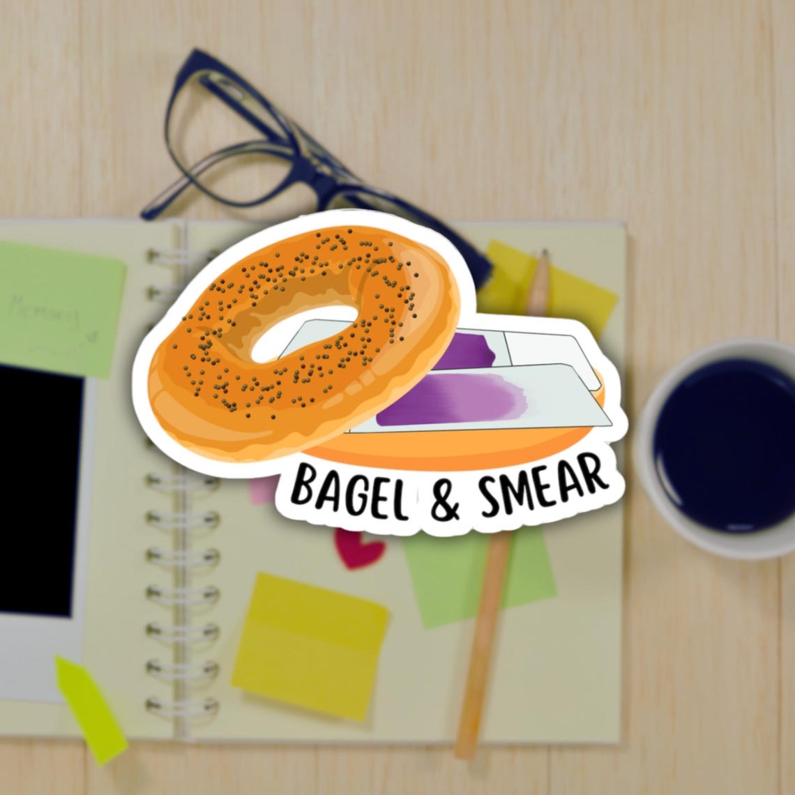Funny Hematology Sticker, Bagel and Smear, Clinical Laboratory Humor ...