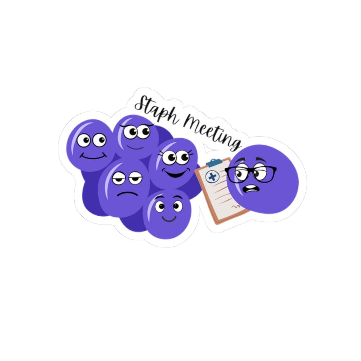 Microbiology Humor Staph Meeting Sticker, Funny Science Decals, Biology ...