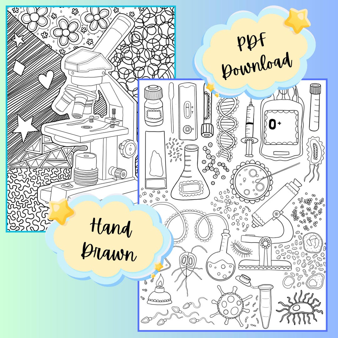 Laboratory Coloring Pages, Lab Week Activity, Science Art, Adult ...