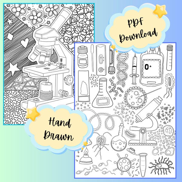 Lab Week Coloring Pages - Etsy