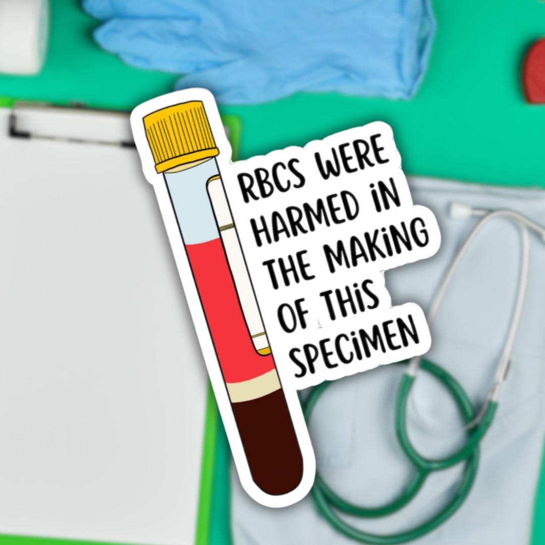 Funny Hemolyzed Blood Sample Sticker, Lab Tech Gift, Laboratory Humor ...