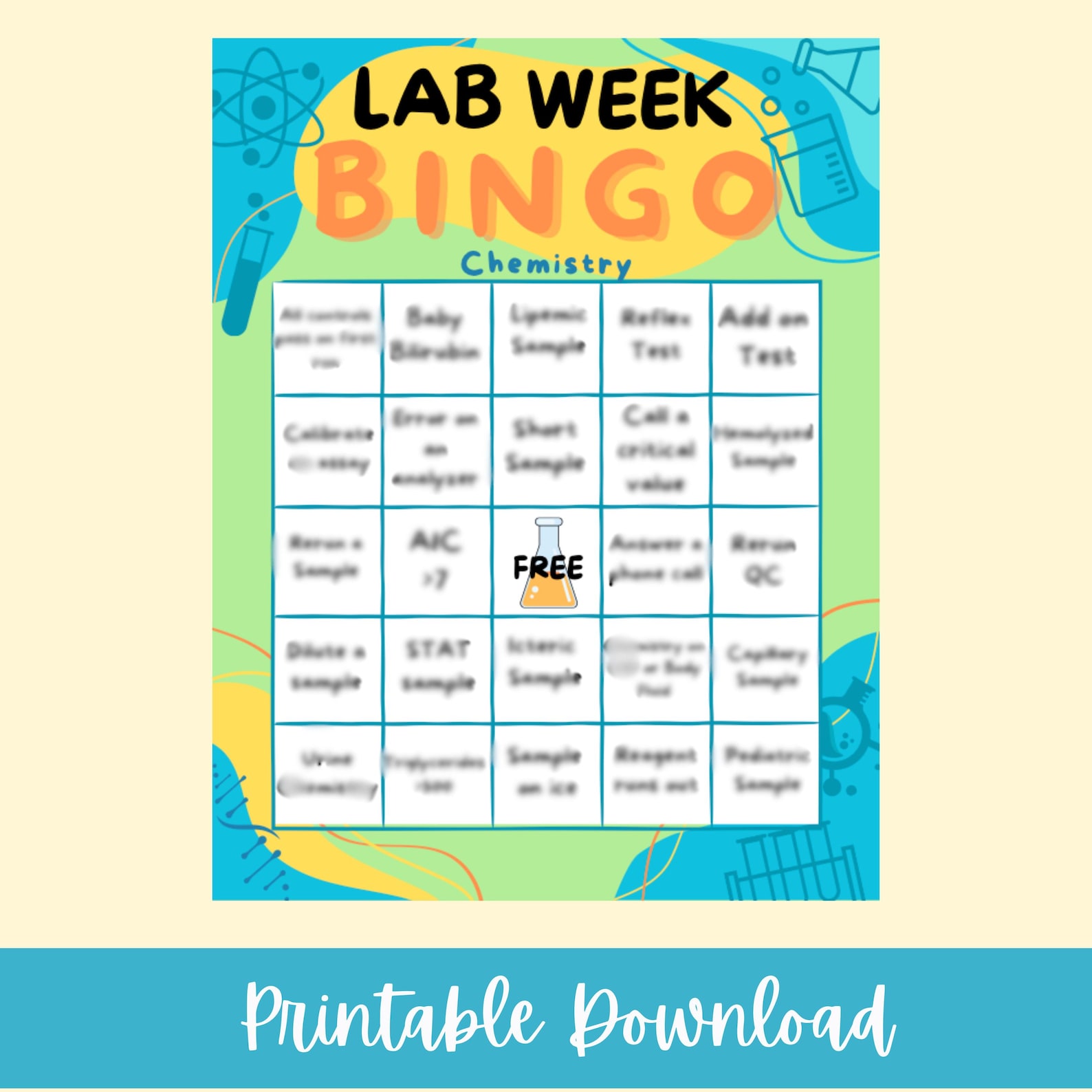 Lab Week 2025 Bingo Game-mystery Machine of Diagnostics Another Case ...
