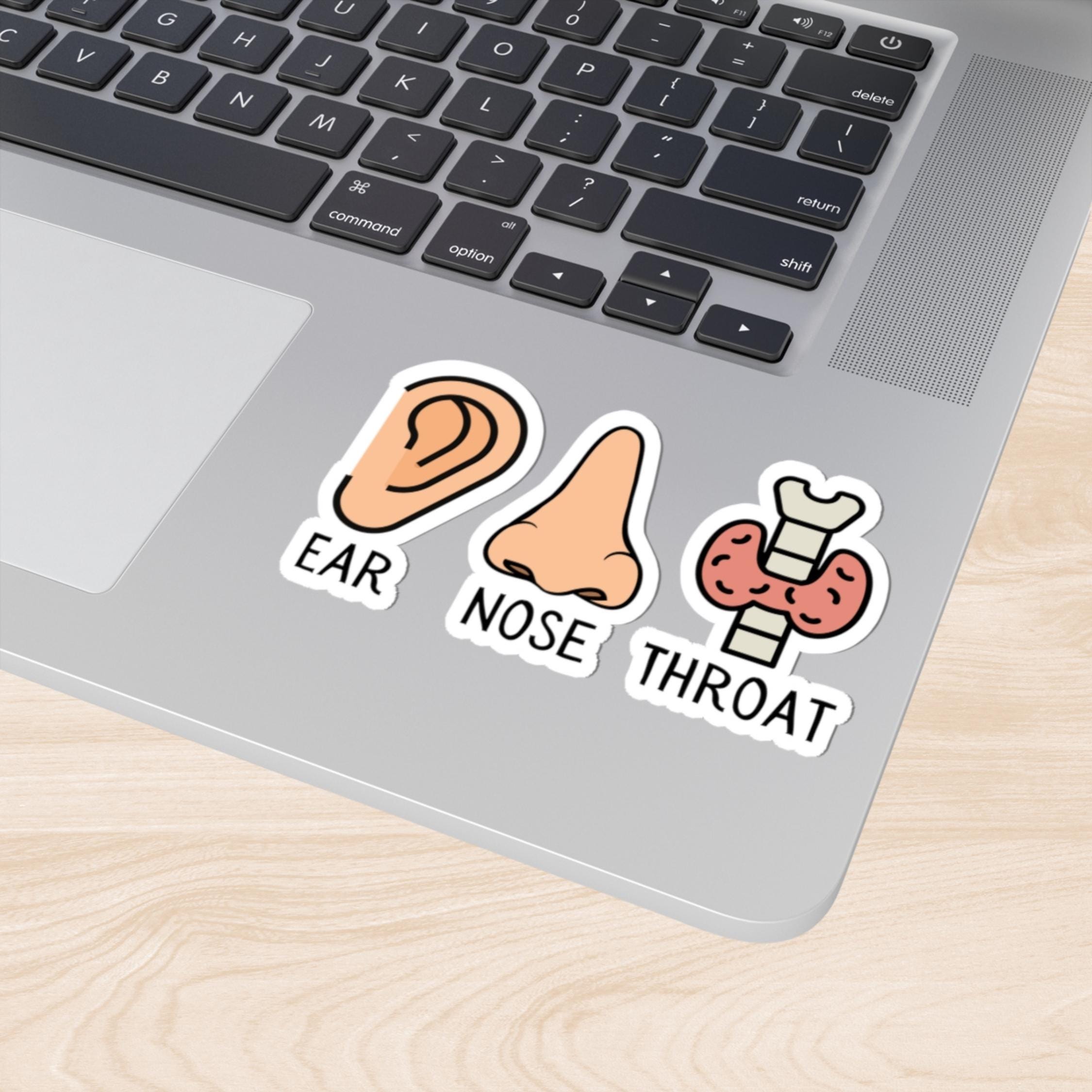Ear Nose Throat Sticker Set, ENT Medical Gift, Otolaryngologist Sticker ...
