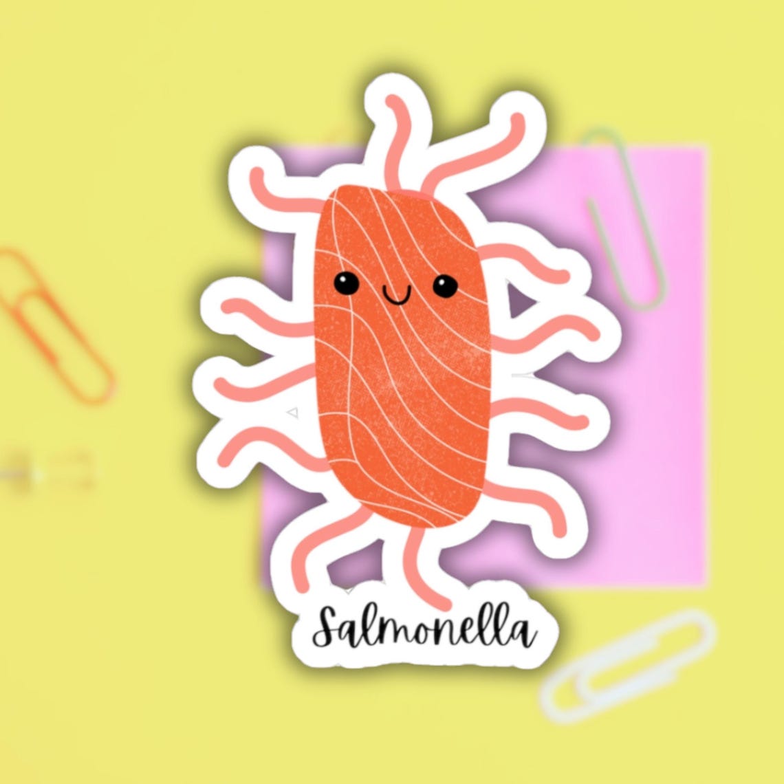 Microbiology Funny Salmonella Sticker, Science Decals for Laptop, Water ...