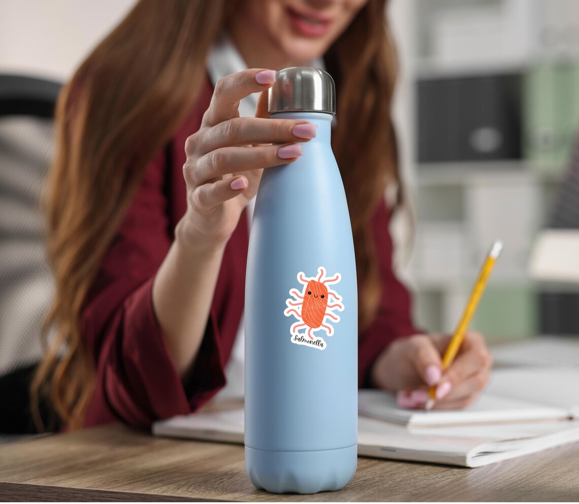 Microbiology Funny Salmonella Sticker, Science Decals for Laptop, Water ...