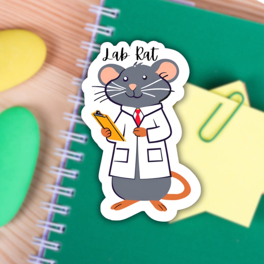 Lab Rat Stickers - Science Lover Gift, Cute Animal Design, Laptop Decal ...