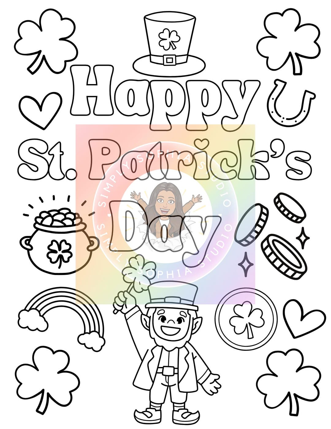 St. Patrick's Day Coloring Page PDF - Etsy
