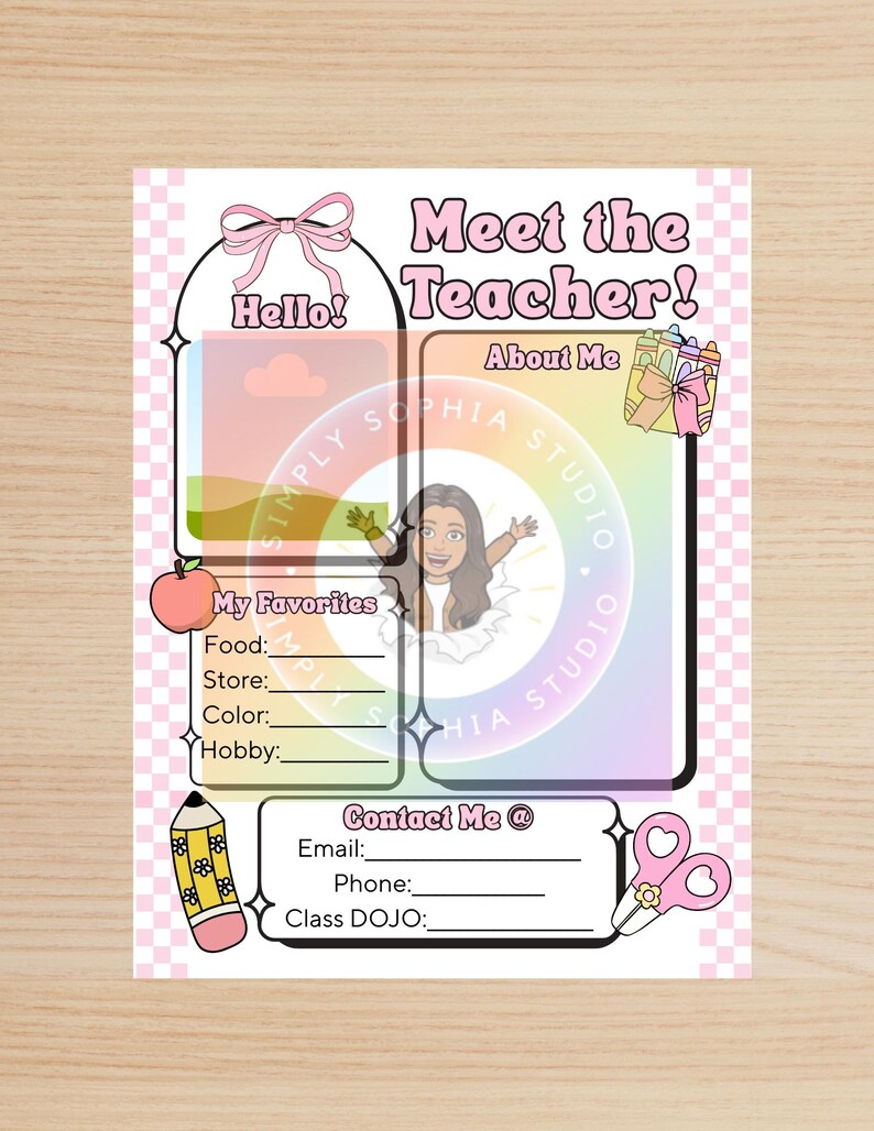 Meet the Teacher Flyer- Pink Theme - Etsy
