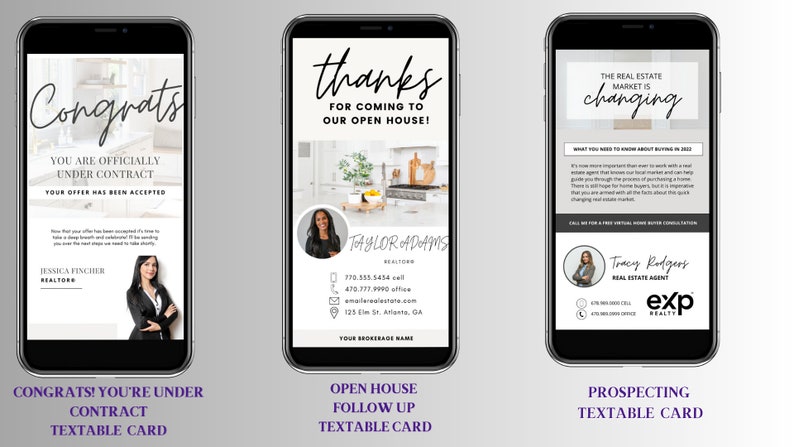 Digital Textable Real Estate Cards INSTANT DOWNLOAD Real Estate ...