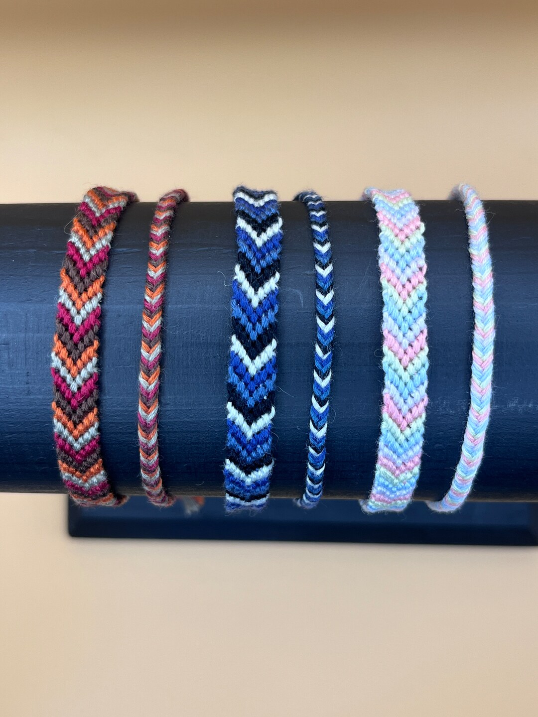 2 Bracelet Bundle Gift Set Chevron & Fishtail Friendship Bracelet Woven ...