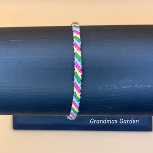 CUSTOMIZABLE Candy Stripe Friendship Bracelet | Thread Bracelet ...