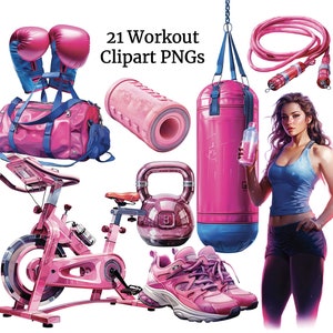 Fitness Clipart, Gym Girl Clipart, Cardio Workout, Personal Trainer ...