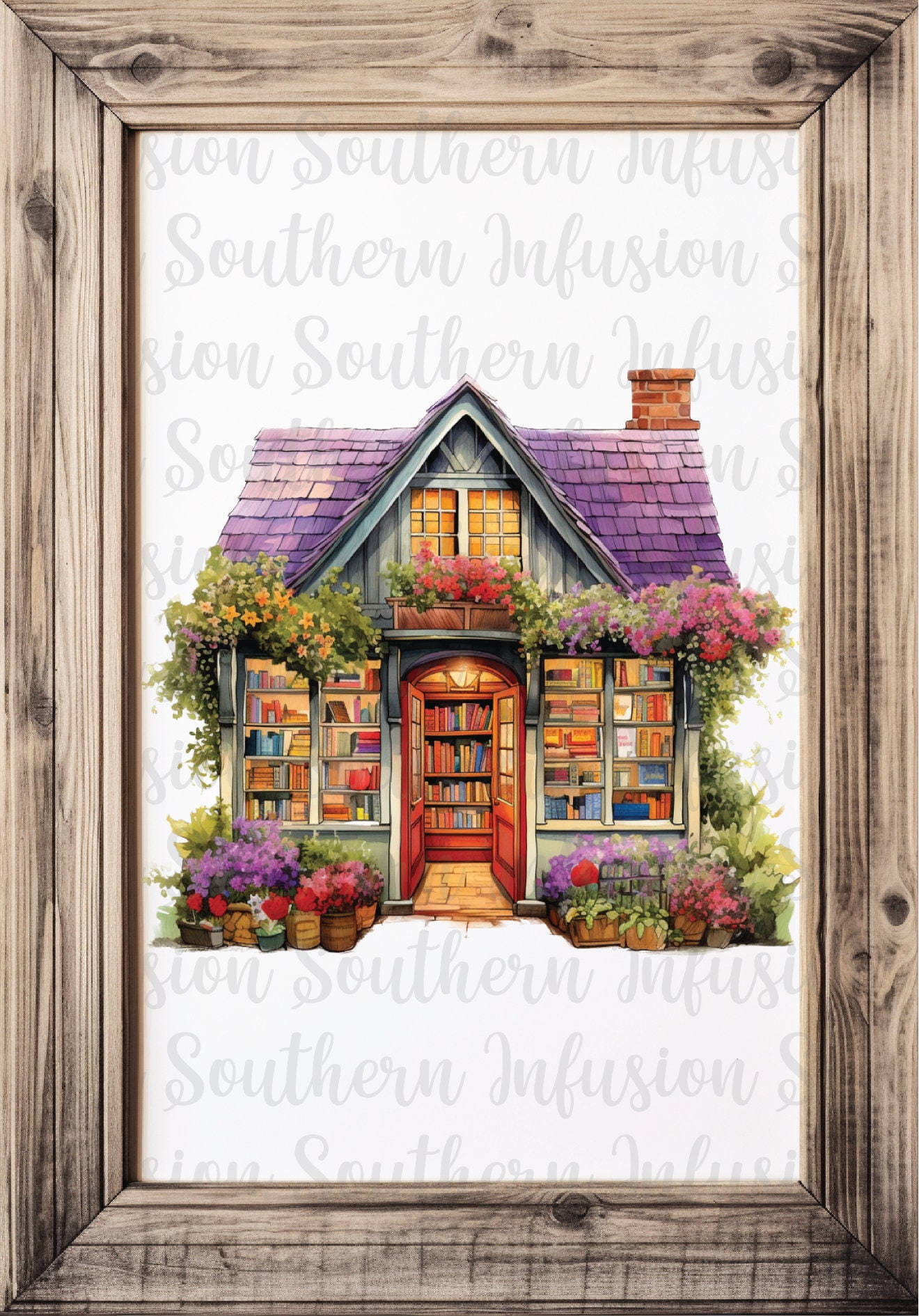 Watercolor Book Stack Clipart, Bookshelf Clipart, Cozy Home Library ...