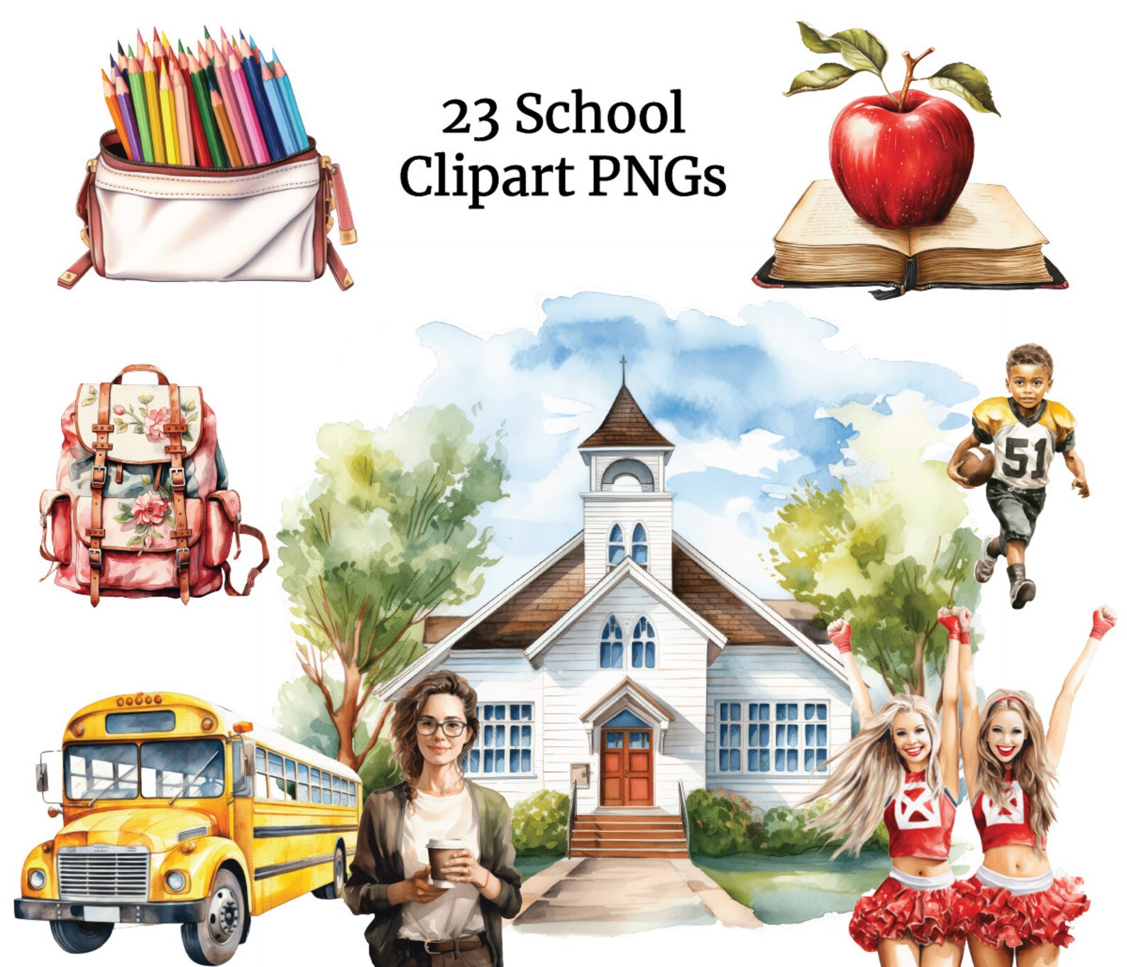 Back to School Clipart, School Supplies Clipart, Classroom Clipart ...