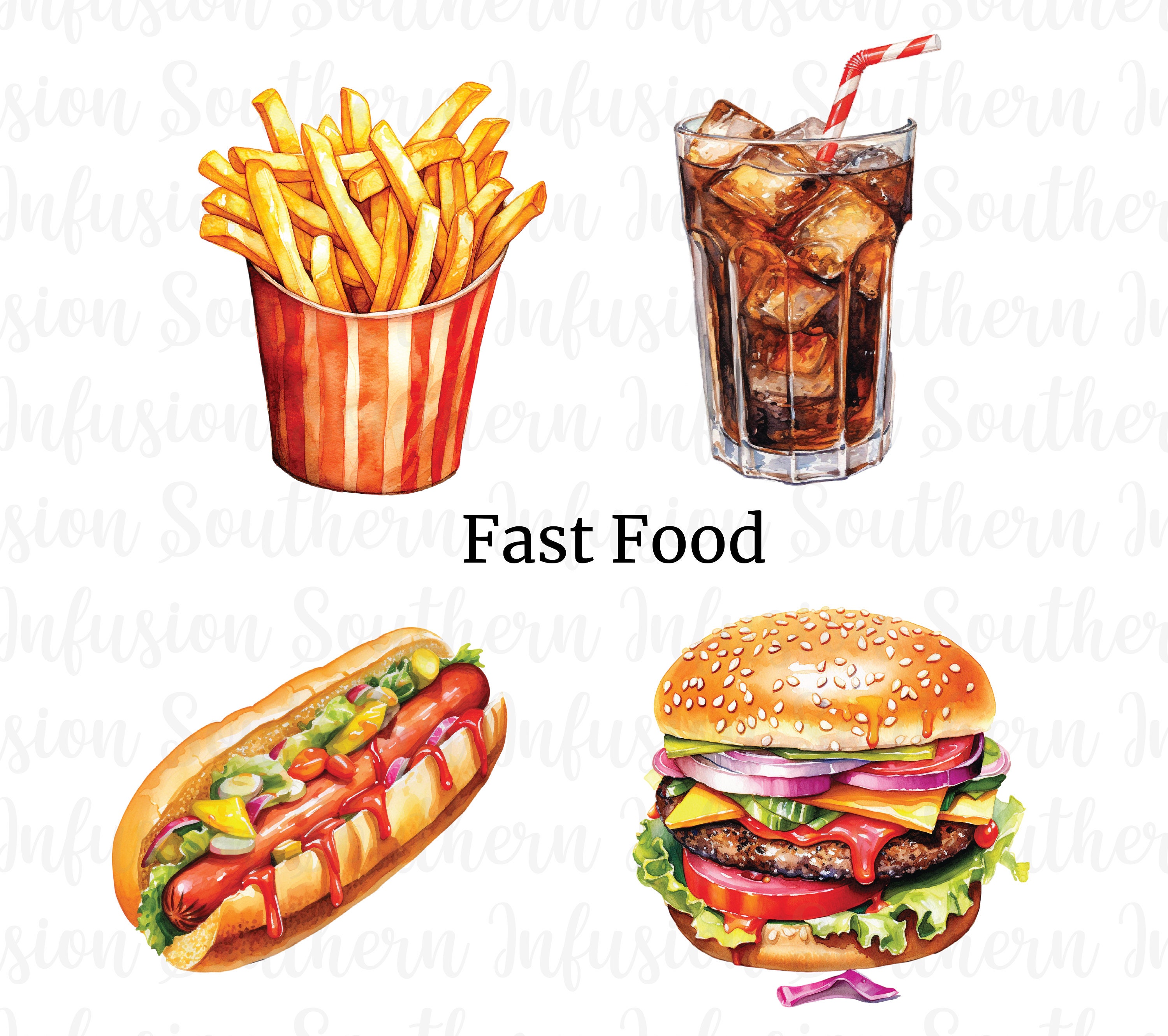 Fast Food Clipart Bundle, Chinese Food Clipart Bundle, Thanksgiving ...