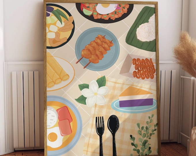 Filipino Food Illustration Print - Pinoy Modern Kitchen Wall Art ...