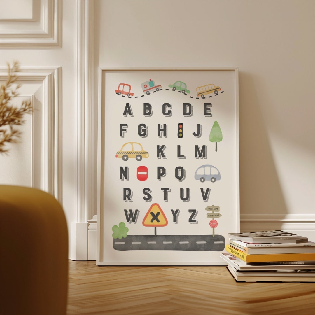 Vehicle Alphabet Print Alphabet Posters Classroom, Rainbow Alphabet ...