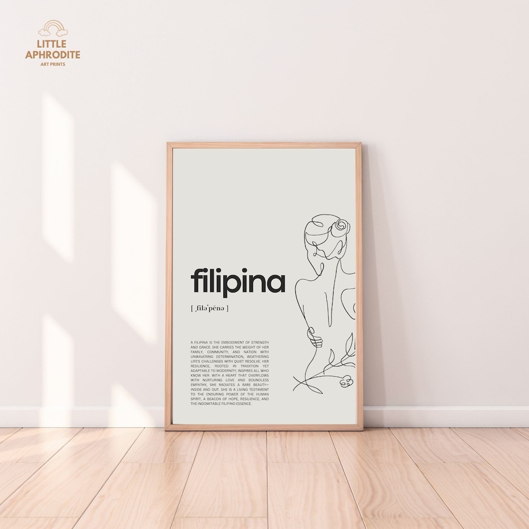 Minimalist Filipina Beauty Definition Wall Art Pinay Beauty ...