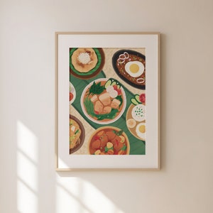 Pinoy Food Illustration Print Kitchen Posters Print, Philippines Trendy ...
