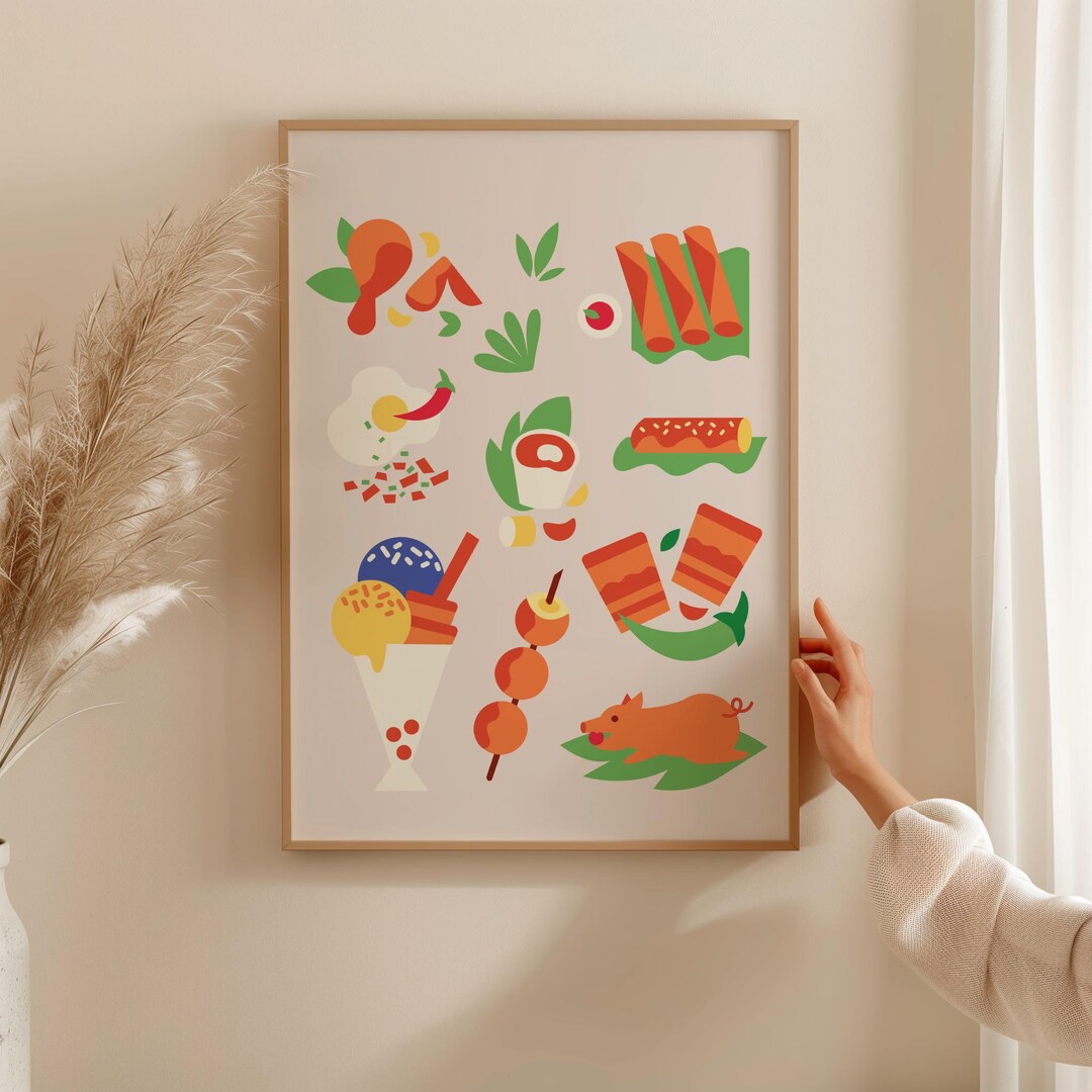 Filipino Food Illustration Print - Pinoy Modern Kitchen Wall Art ...