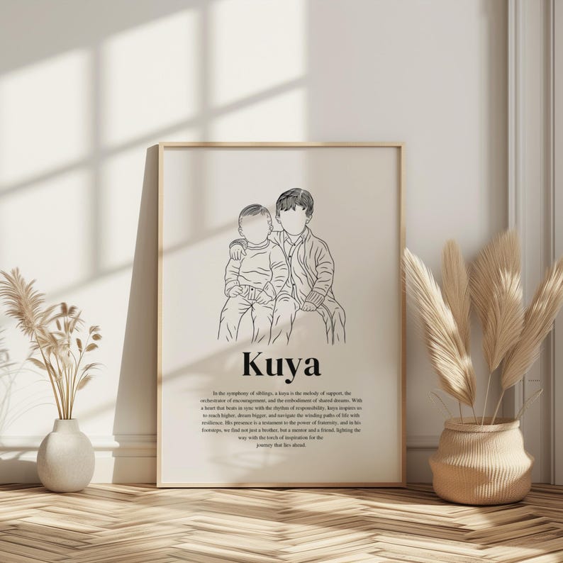 Kuya Definition Wall Art - Philippines Minimalist Art Wall, Brother ...