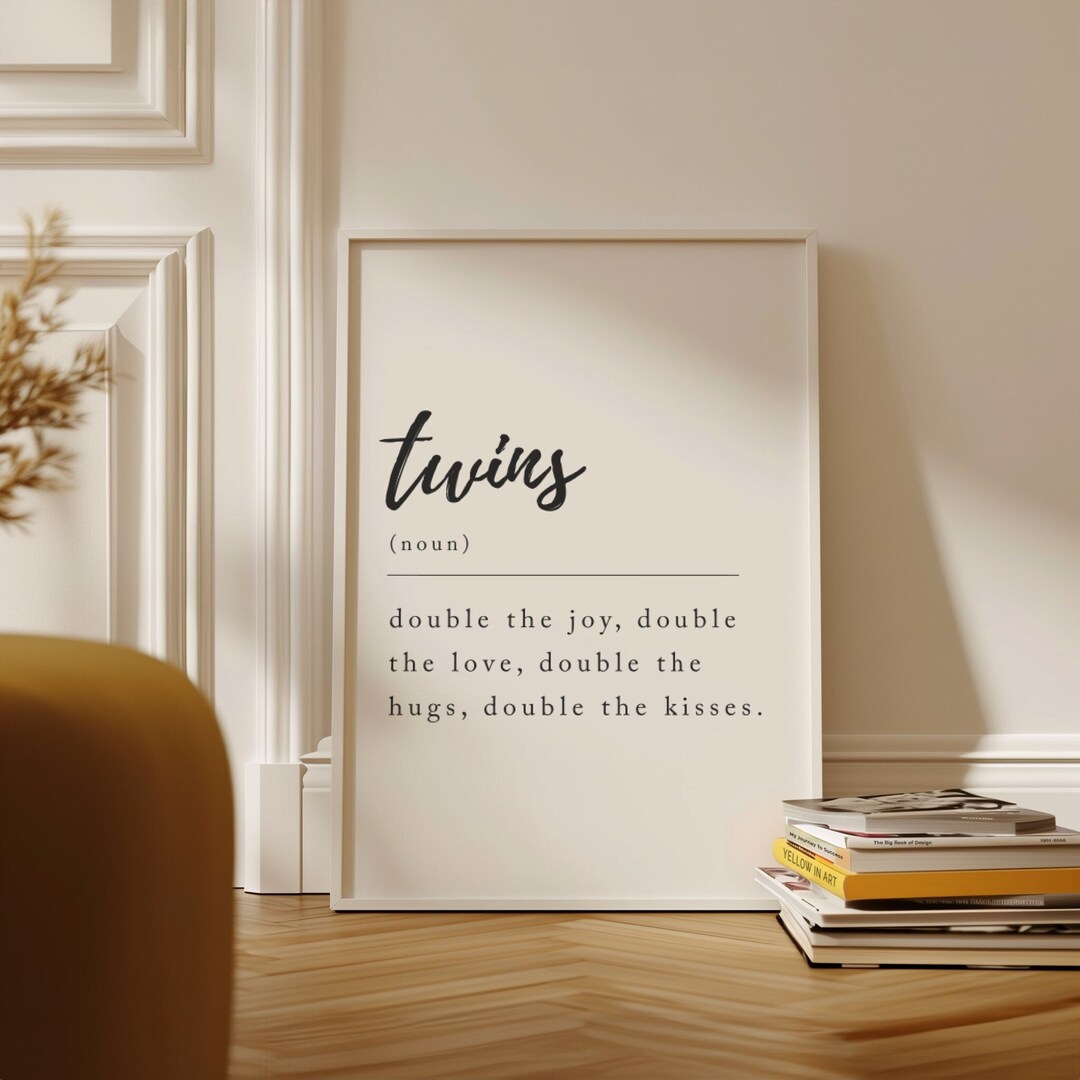 Twins Definition Print Twin Nursery Decor, Twin Boys Gifts, Sisters ...