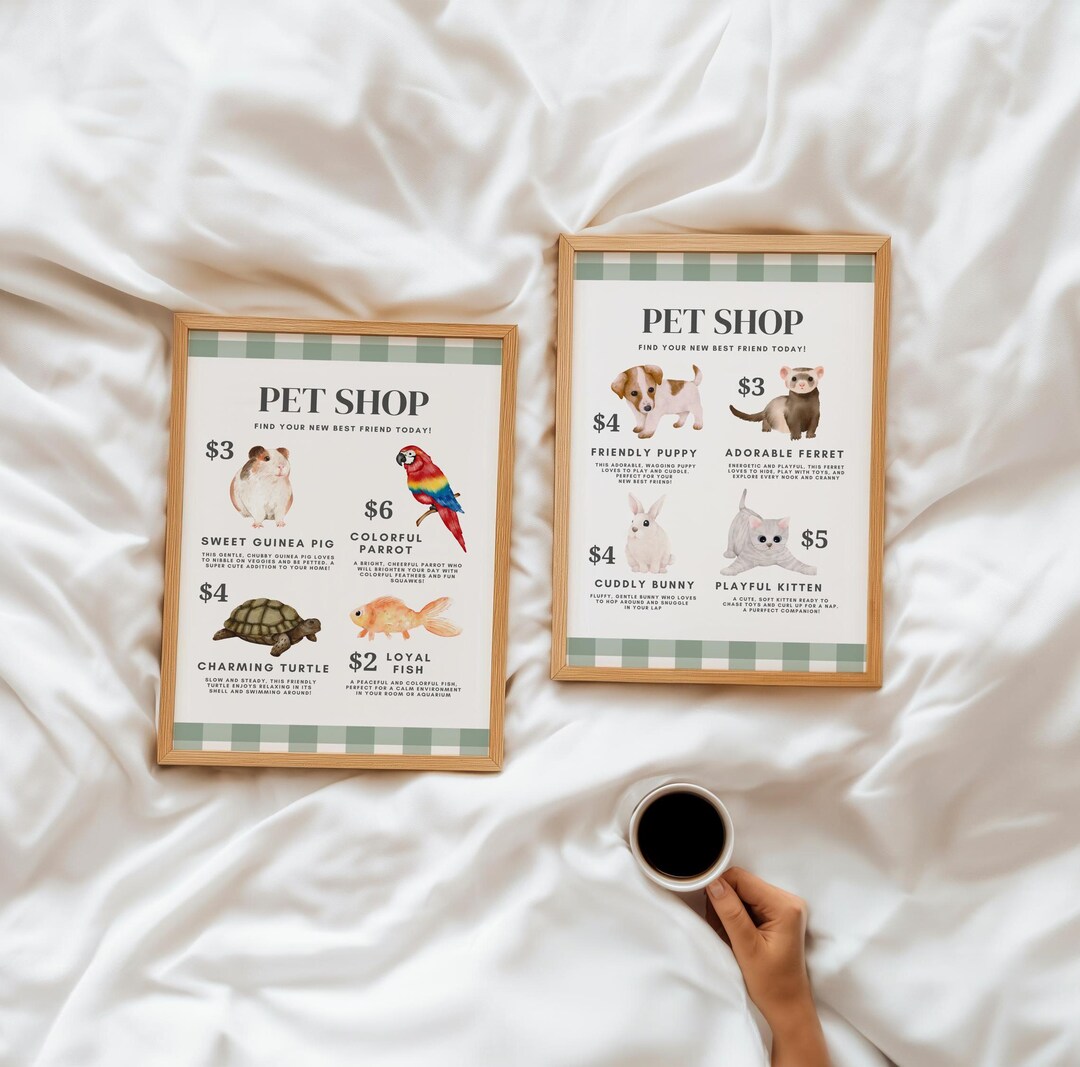 Pet Shop Pretend Play Printables - Classroom Posters Printable, Neutral ...