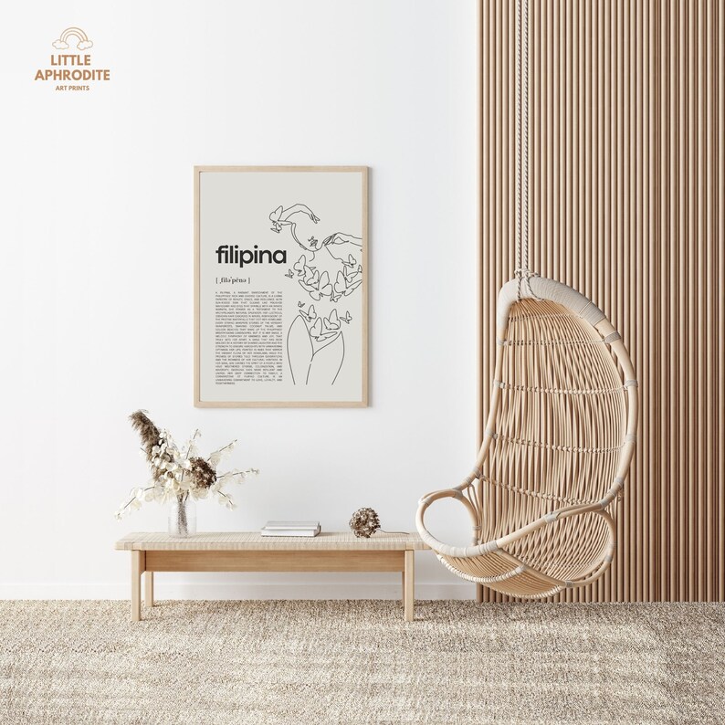 Tagalog Filipino Definition Wall Art Filipina Woman Illustration, Pinay ...