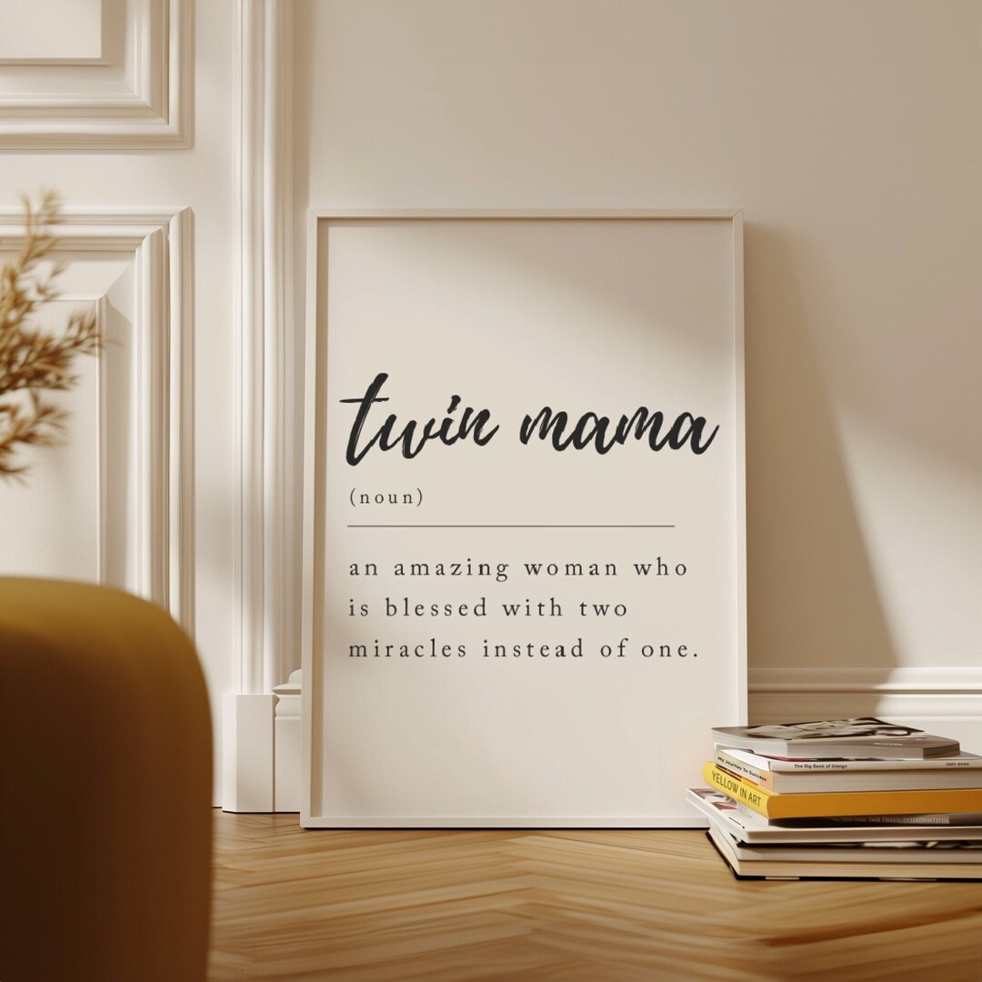 Twin Mama Definition Print - Twins Room Decor, Gifts for New Mom and ...