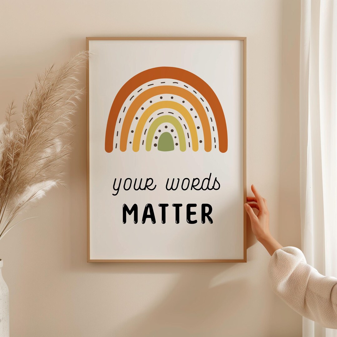 Your Words Matter Printable Digital Download, Speech Poster, Positive ...