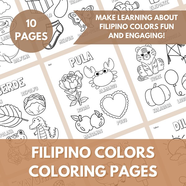 Printable Filipino Coloring - Etsy