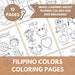 Tagalog Colors Filipino Learning Coloring Pages Cute Baby Shower Gift ...