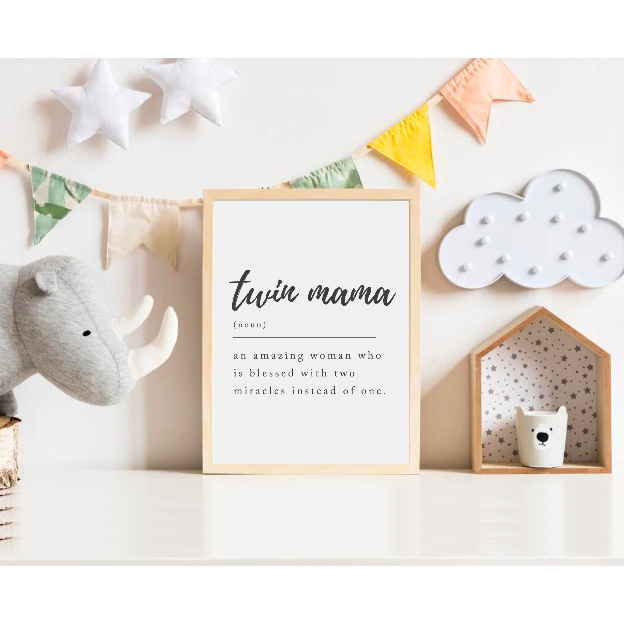 Twin Mama Definition Print - Twins Room Decor, Gifts for New Mom and ...