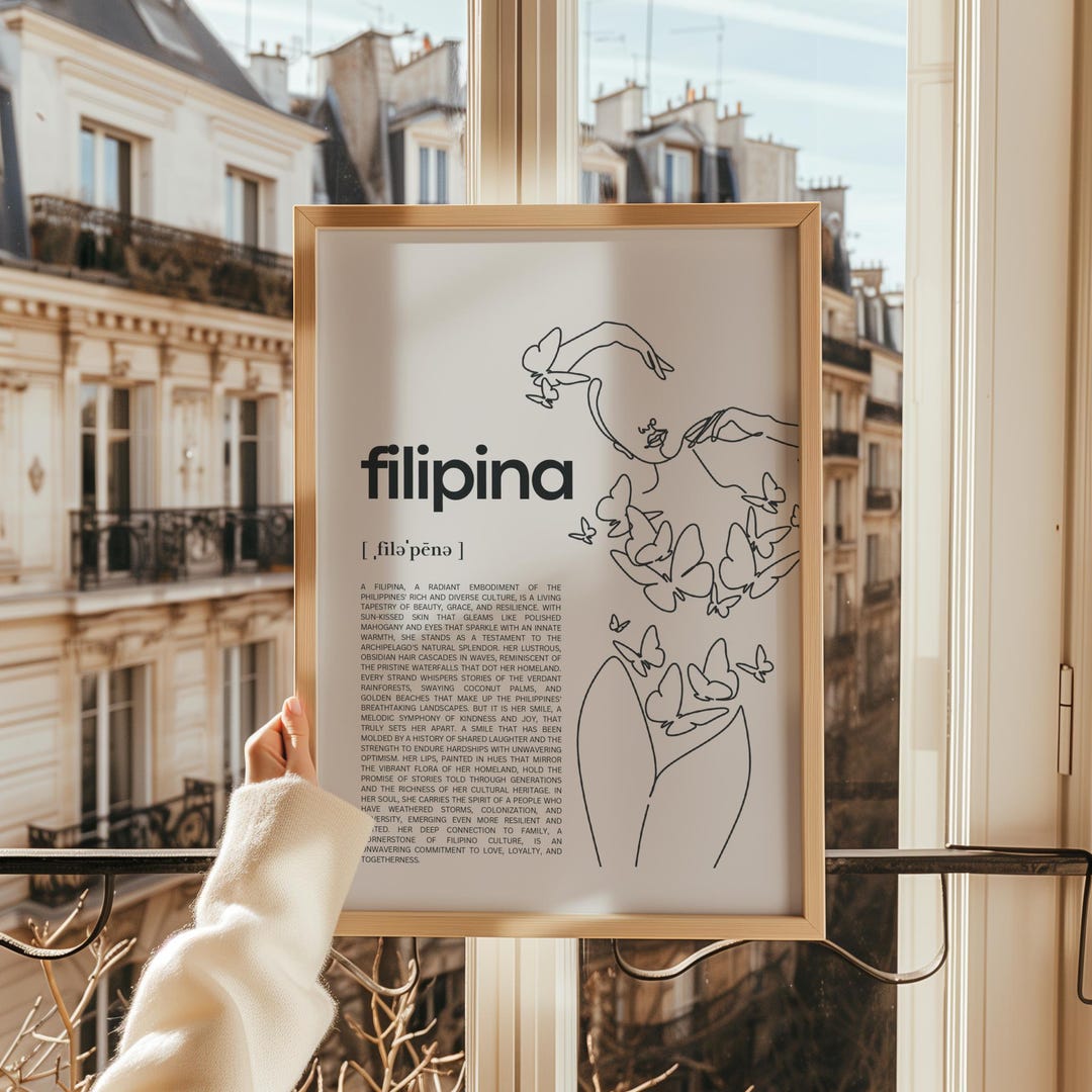 Tagalog Filipino Definition Wall Art - Filipina Woman Illustration ...