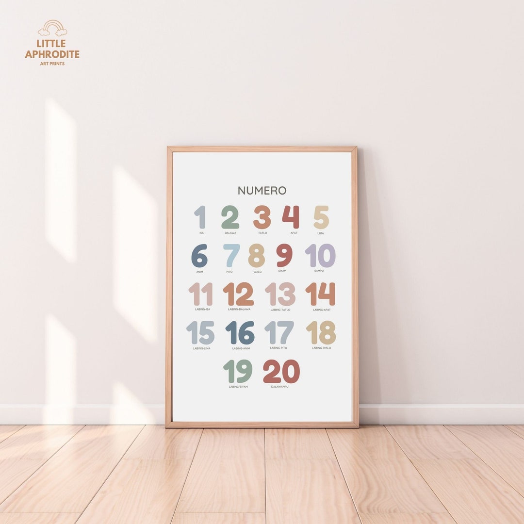 Filipino Tagalog Numbers Educational Poster Philippines - Etsy