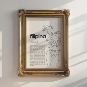 Tagalog Filipino Definition Wall Art - Filipina Woman Illustration ...