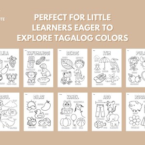 Tagalog Colors Filipino Learning Coloring Pages Cute Baby Shower Gift ...