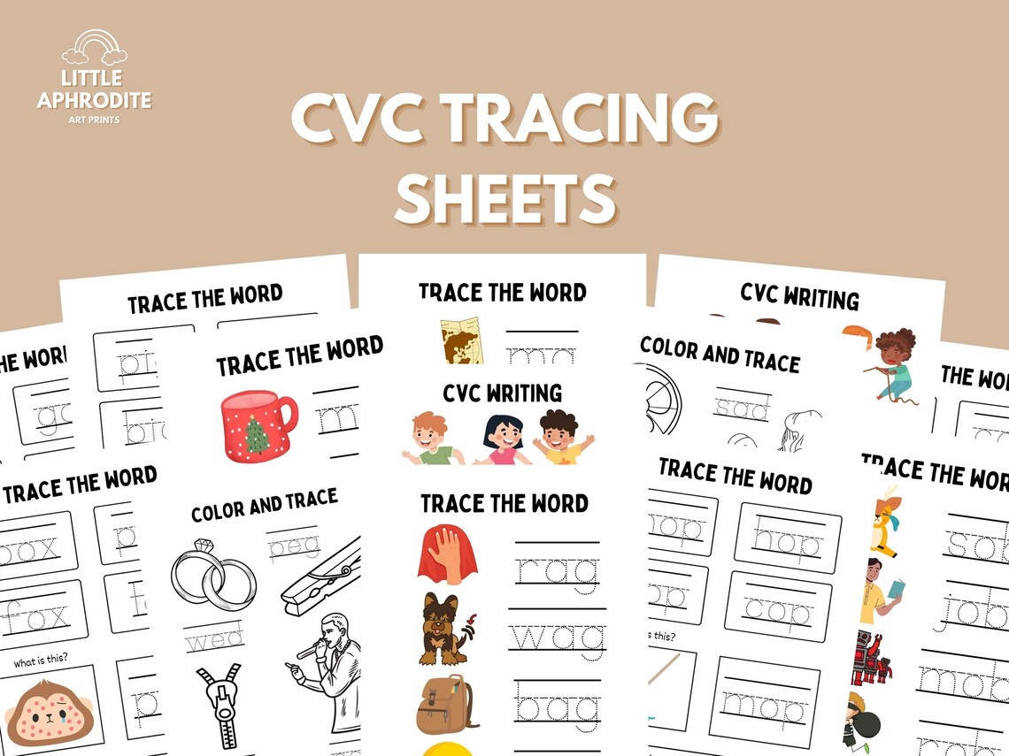 CVC Phonics Activity Book for Kids Printable Activity Worksheets ...