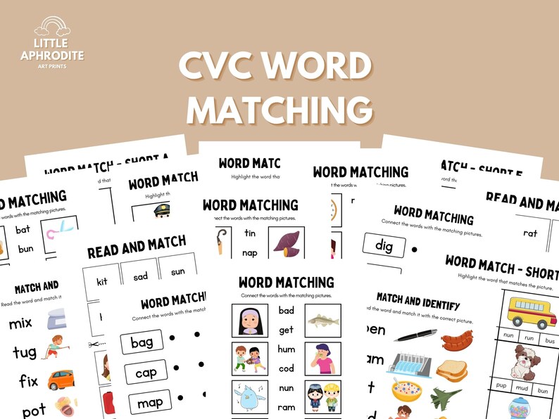 CVC Phonics Activity Book for Kids Printable Activity Worksheets ...
