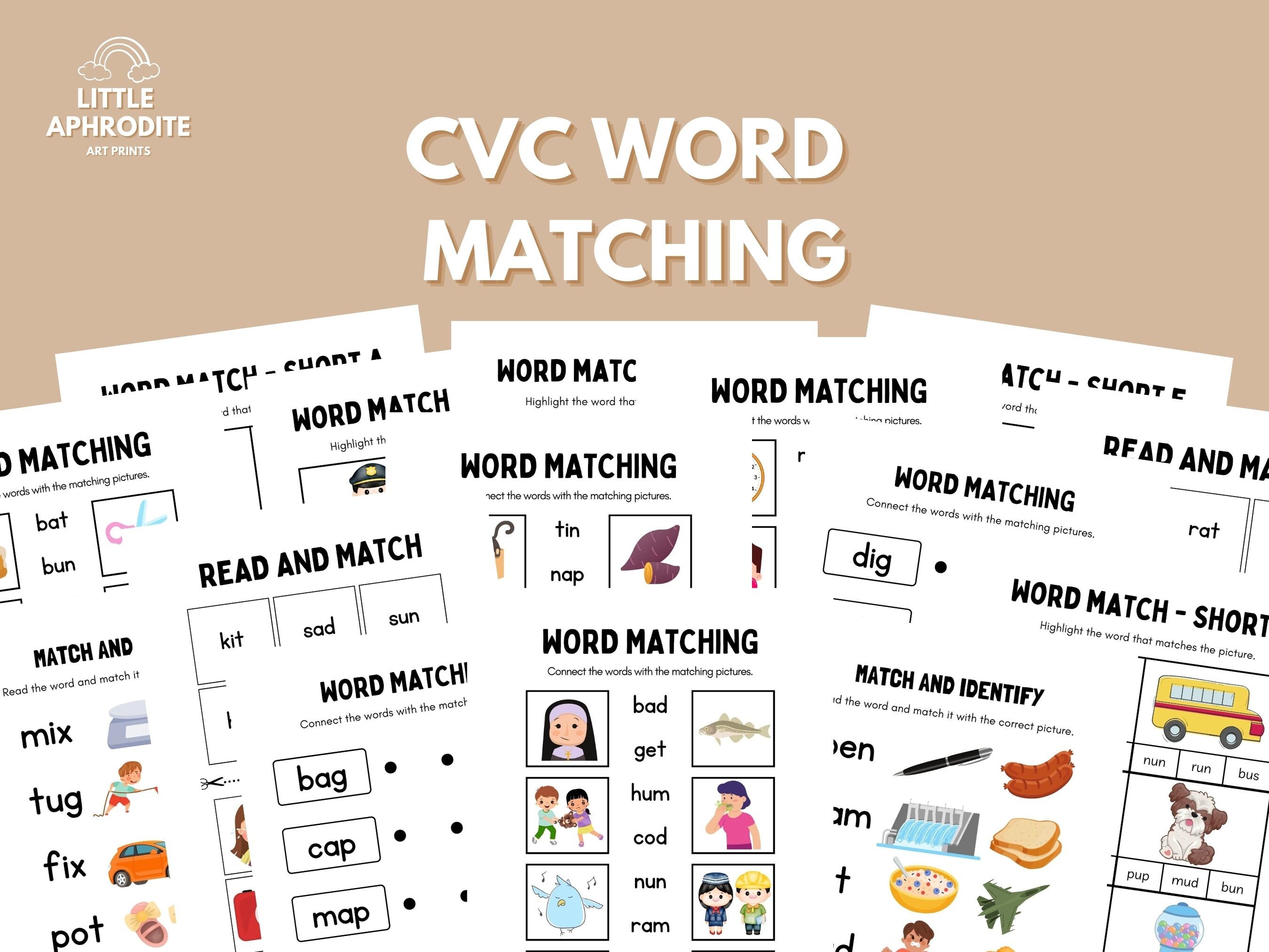 CVC Phonics Activity Book for Kids Printable Activity Worksheets ...