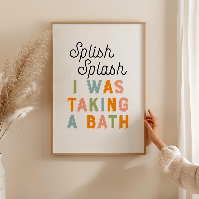 Splish Splash Bathroom Print - Printable Wall Art - Cute Bathroom Decor ...