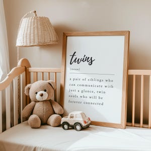 Twins Definition Print - Twin Nursery Decor, Twin Boys Gifts, Sisters ...