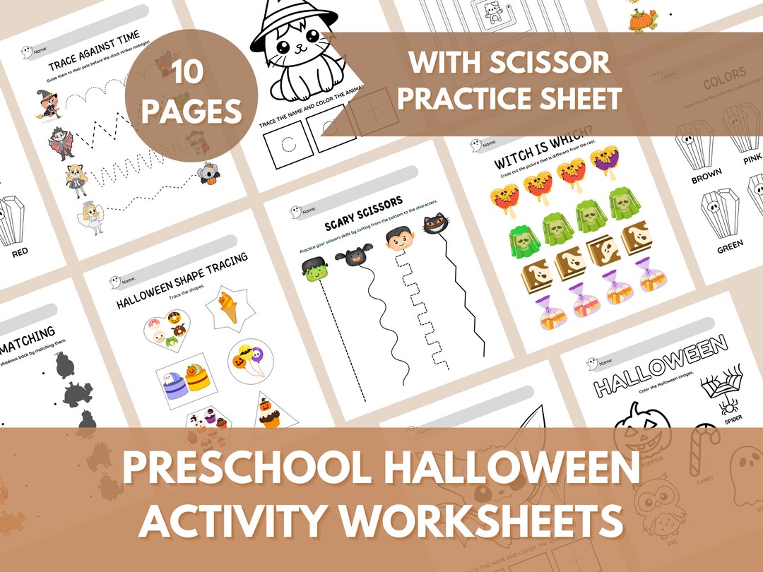 Halloween Preschool Worksheets Fall Printables, Halloween Toddler ...