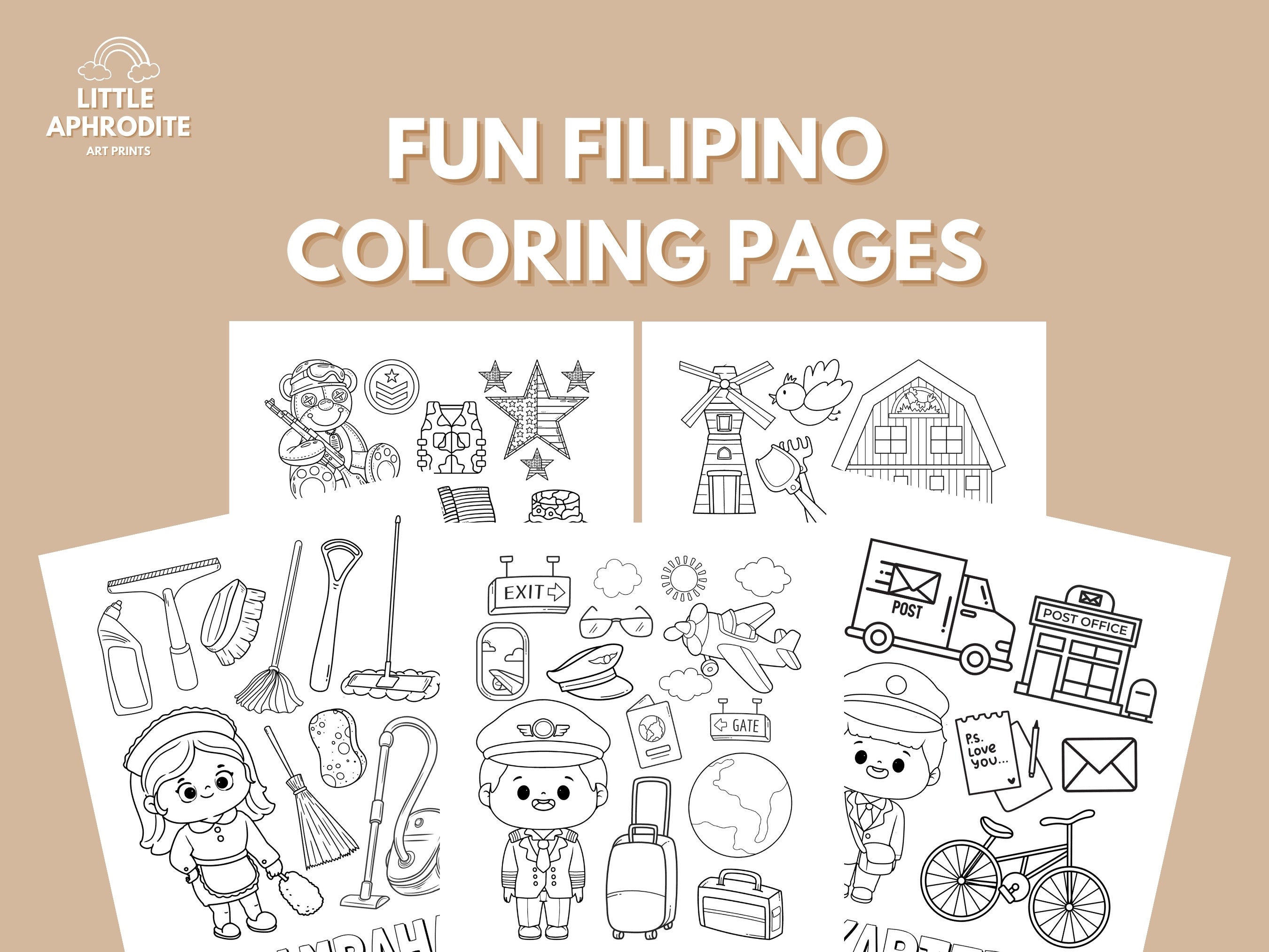 Tagalog Filipino Professions Coloring Sheets Toddler Busy Book Pages ...
