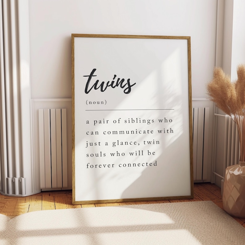 Twins Definition Print - Twin Nursery Decor, Twin Boys Gifts, Sisters ...