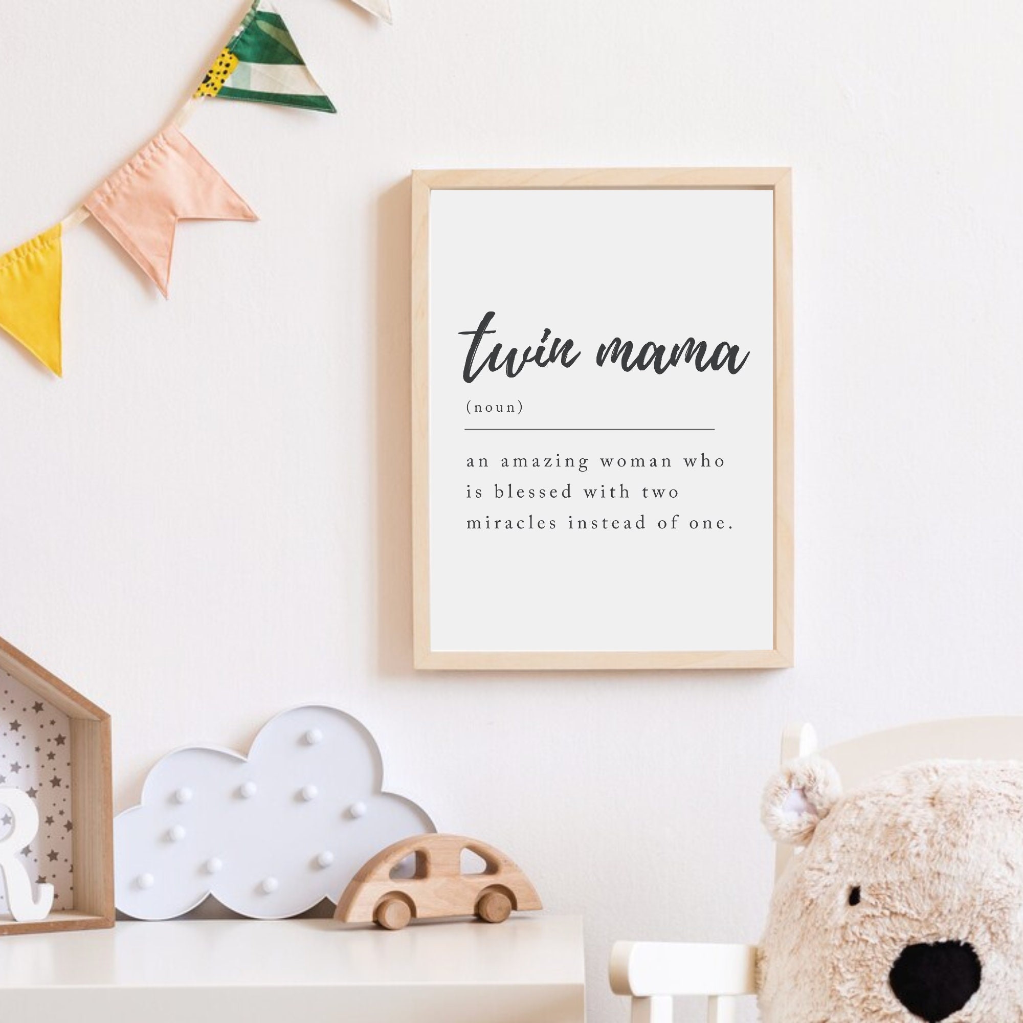 Twin Mama Definition Print - Twins Room Decor, Gifts for New Mom and ...
