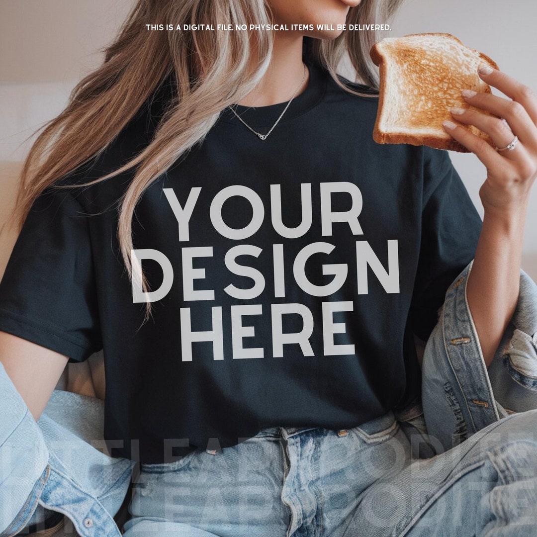 Black Shirt Mockup Real Model Mockups, Black Tee Mockup, Print on ...