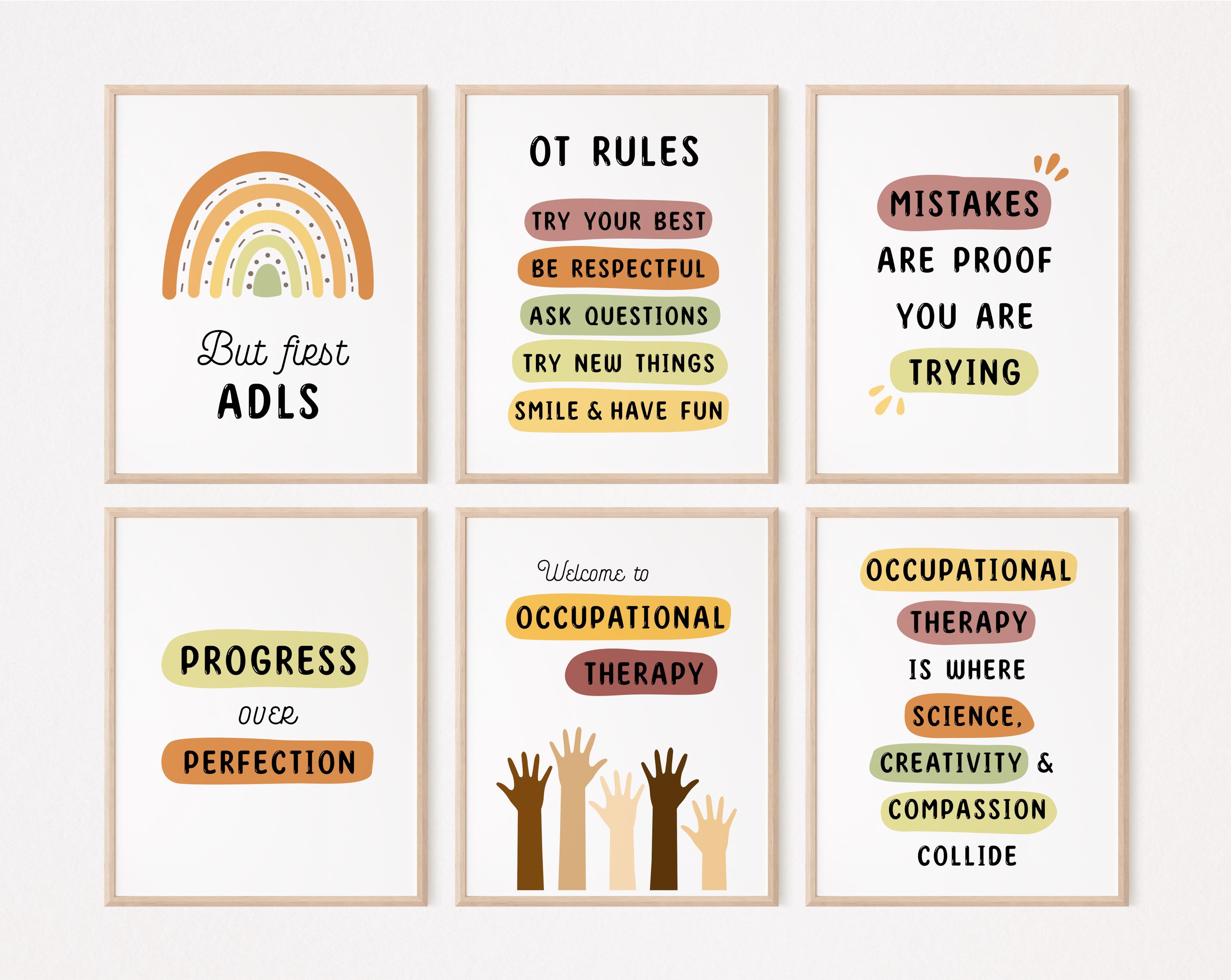Occupational Therapy Posters Set of 15, Office Decor for Occupational ...